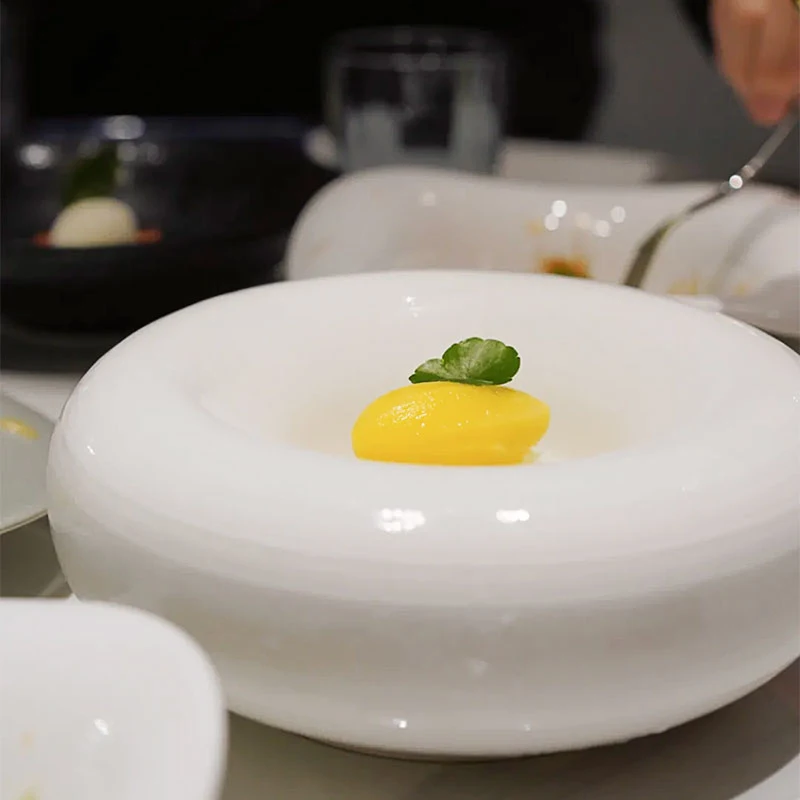 Chaoda Ceramic White Dessert Bowl Set Porcelain Tableware Set For ...