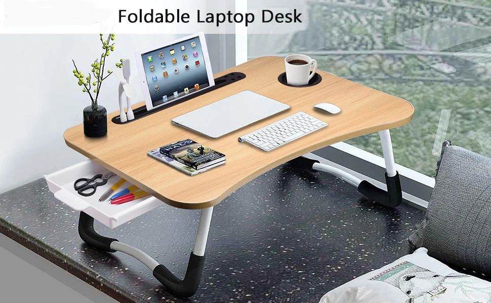 Custom Bamboo Laptop Table - Portable and Adjustable