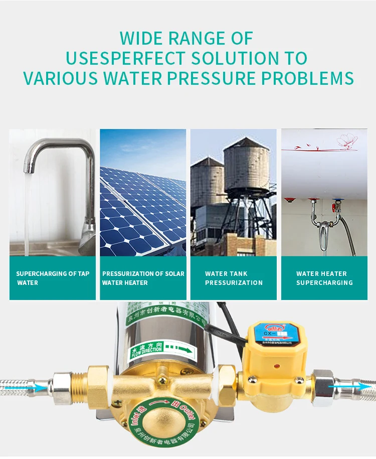 Stainless Steel Automatic Home Water Pressure Booster Pump for Shower