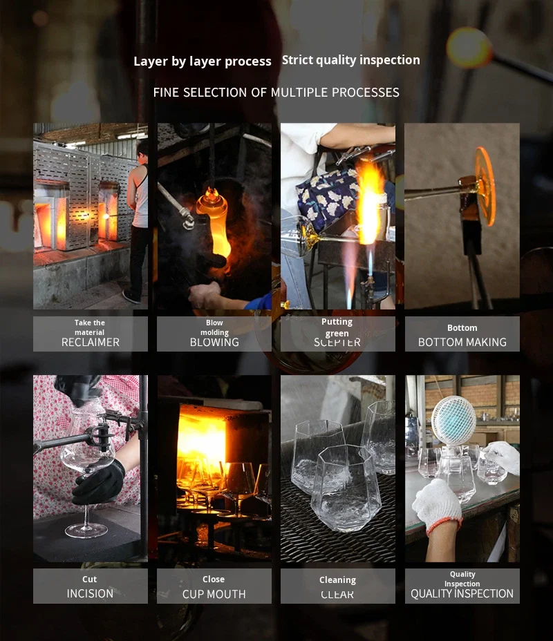 Modern Frosted Tall Glass Cup Handmade Crystal Sustainable 250-390ml ...