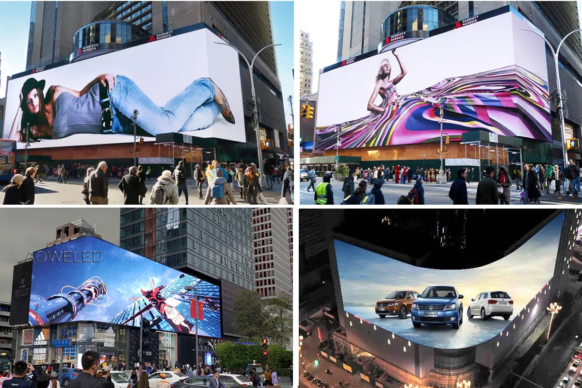 Aowe Big 3d Led Advertising Mall Screen Outdoor Led Screen Display 3d ...