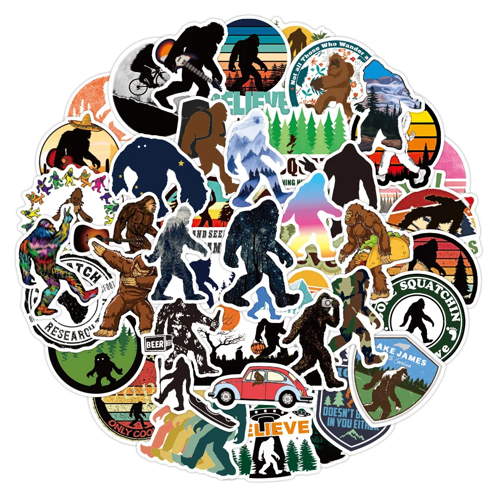 Cartoon Sasquatch Graffiti Stickers - Waterproof & Durable