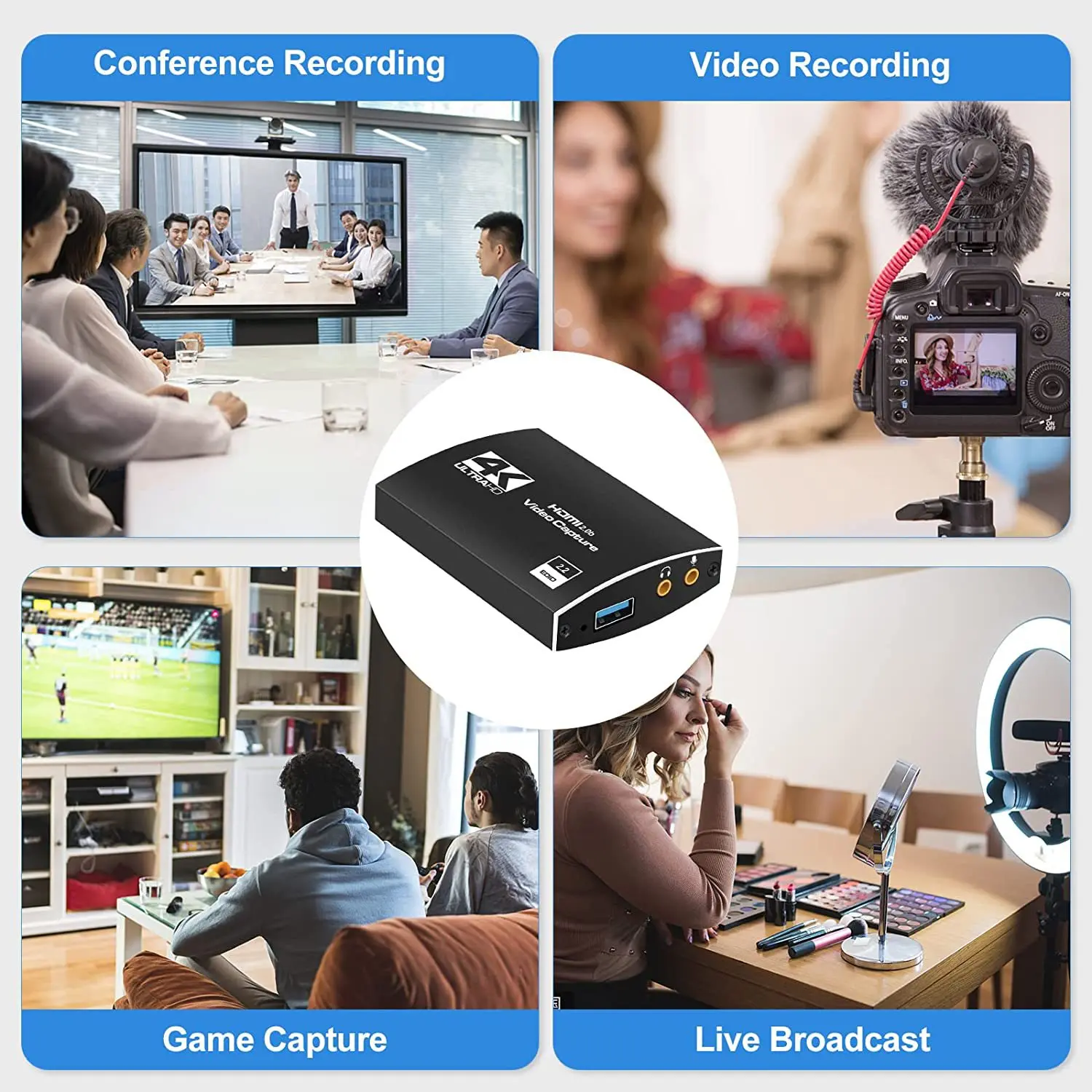 HDMI Video Capture - 4K USB3.0 Recorder for OBS Streaming