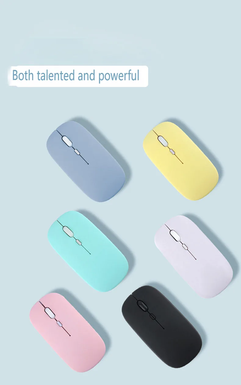 Portable Mini Ultra-thin Rechargeable Wireless BT Mouse Ergonomic 2 ...