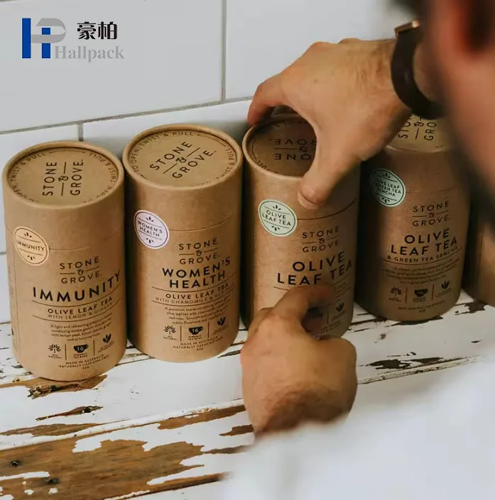 Custom Printed Round Cylinder Cardboard Storage Containers For Coffee ...