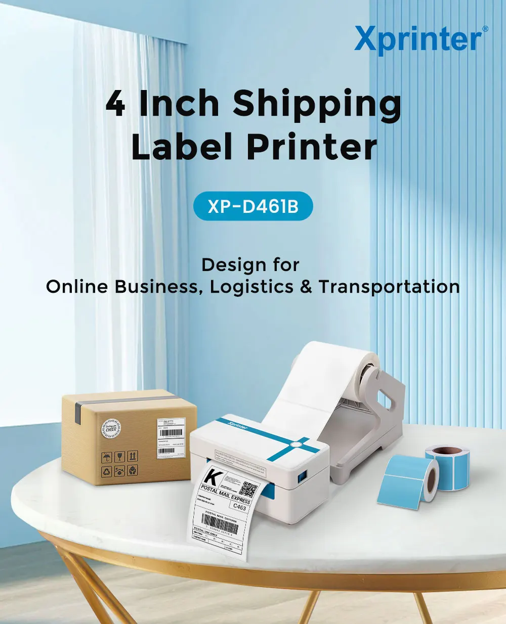 Xprinter XP-D461B Logo and Label Printer - 203DPI Thermal
