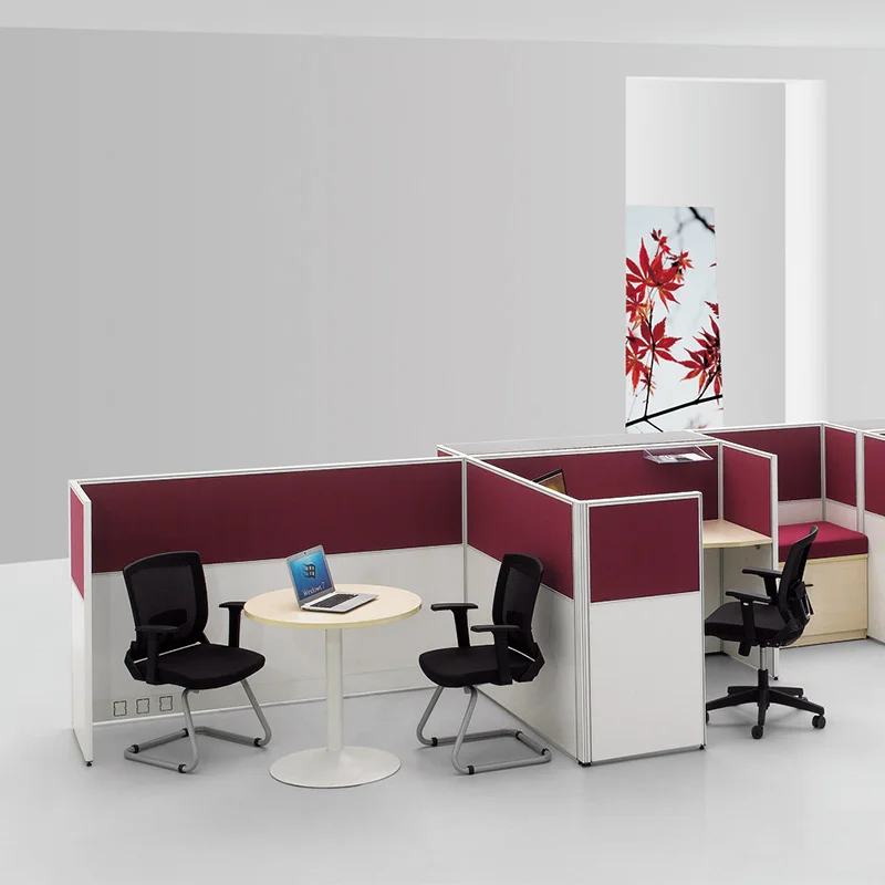 Modern Modular Wood Office Furniture Workstation 2 4 6 Seater Office ...