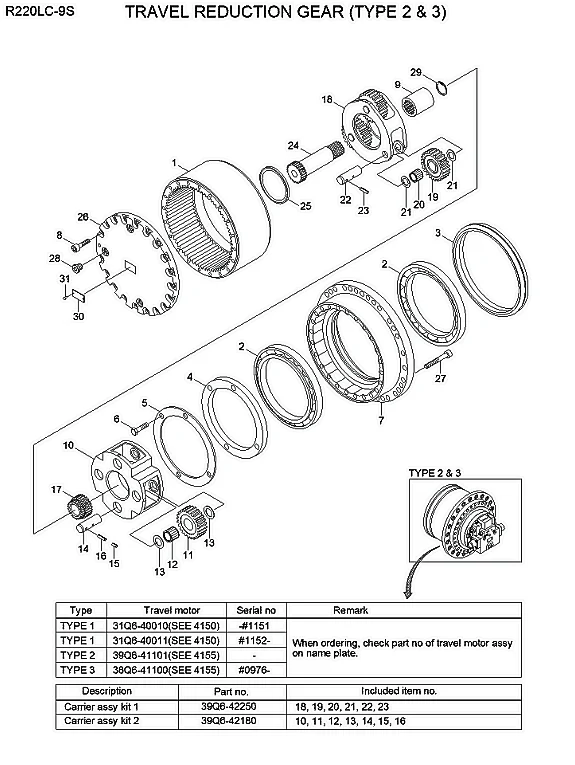 R220-9 Excavator Gearbox R225-9 R215-9 R210-9 R220lc-9s R210lc-7 Engine ...