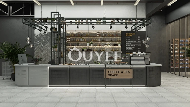Customized Commercial Coffee Counters Furniture Modern Food / Coffee ...