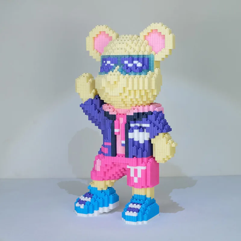 Middle Size Assembly 3D Model Love Graffiti Bear Mini Bricks Bearbrick ...