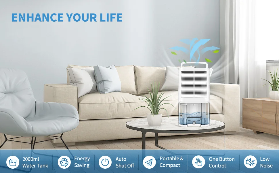 Wholesale 2L Air Dehumidifier Portable Drain Pipe Dehumidifier Home ...