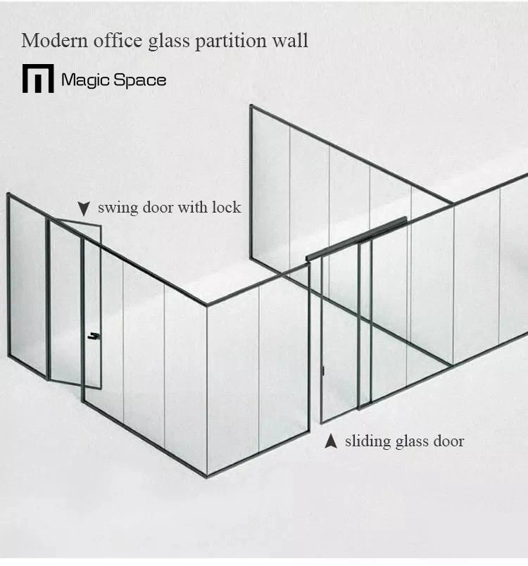 Soundproof Frameless Glass Partition - Modern Office Solutions