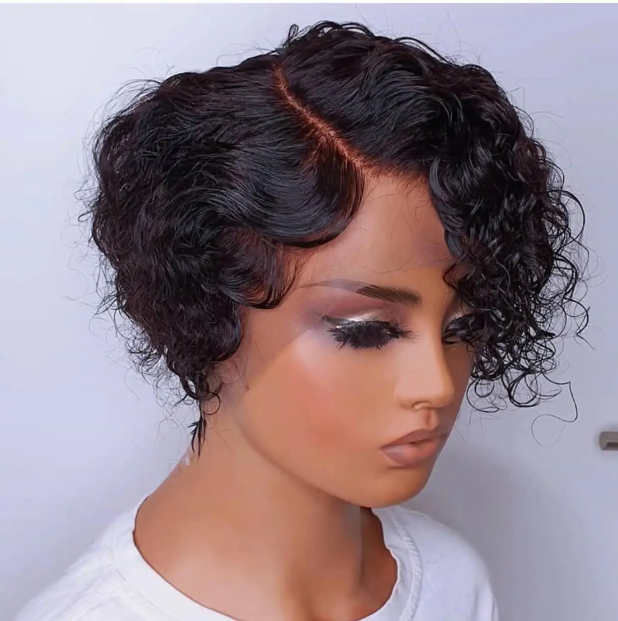 Deep Water Wave Short Pixie Cut Lace Front Wig for Black Women