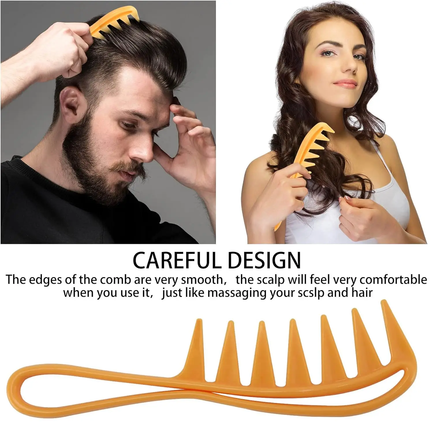 Custom Logo Plastic Pink Black Men Women Wide Tooth Combs Wide Spacing ...