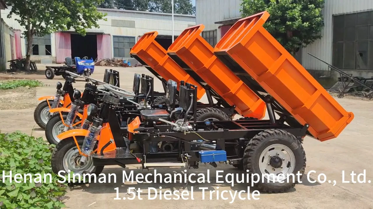 3 Wheel Motorized Tipper Cargo Tricycle Dual Shock Absorption System ...