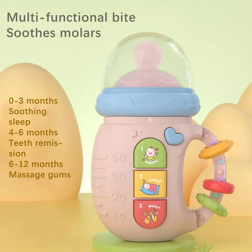 Musical Feeding Bottle Pacifier Newborn Soft Glue Teether Educational ...