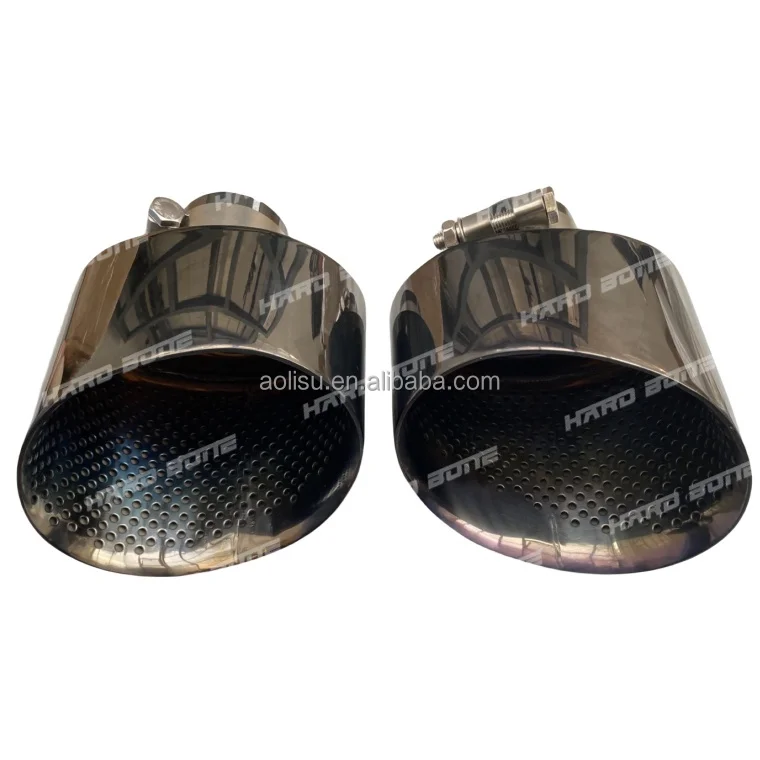 For Audi RS3 TTRS Black Exhaust Tips with Mesh Inserts Exhaust End Pipe ...