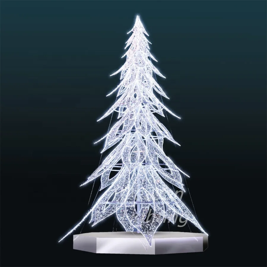 20ft 30ft 40ft 50ft Outdoor Christmas Trees - LED Lit Cones