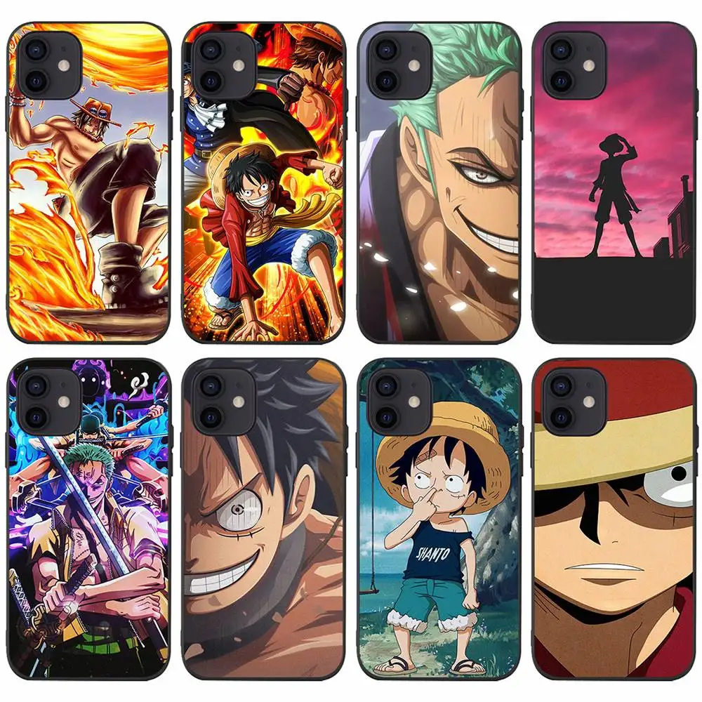 Cute Cartoon One Piece Luffy Case For Apple Iphone 11 12 Pro Max X 7 8 ...