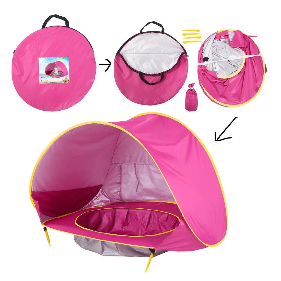 Baby Beach Tent Portable Shade Pool Uv Protection Sun Shelter For ...