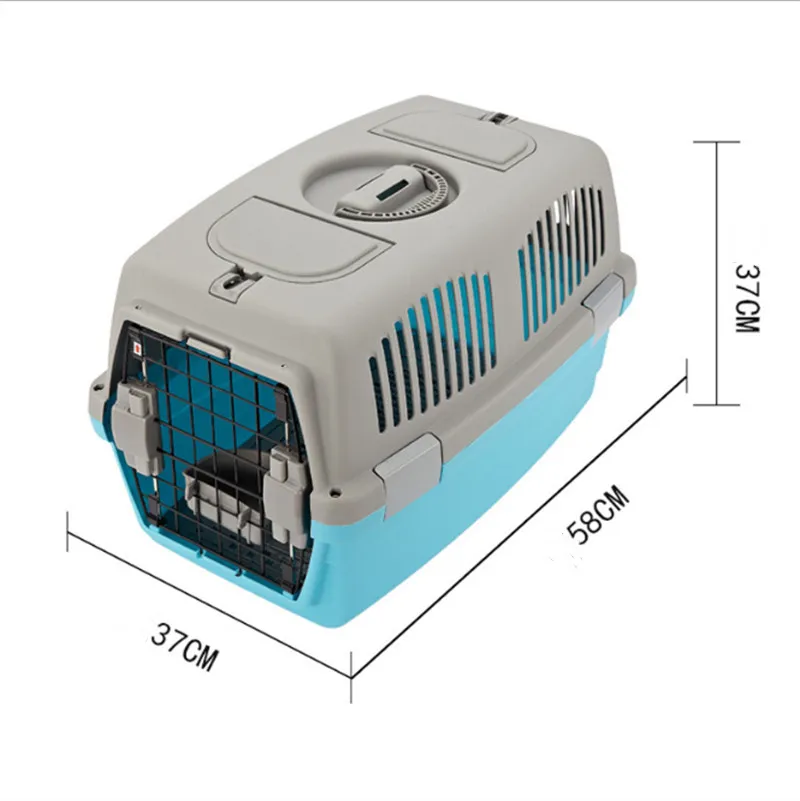Portable Pet Transport Cage Dog Flight Box Pet Carrier Cage Include ...