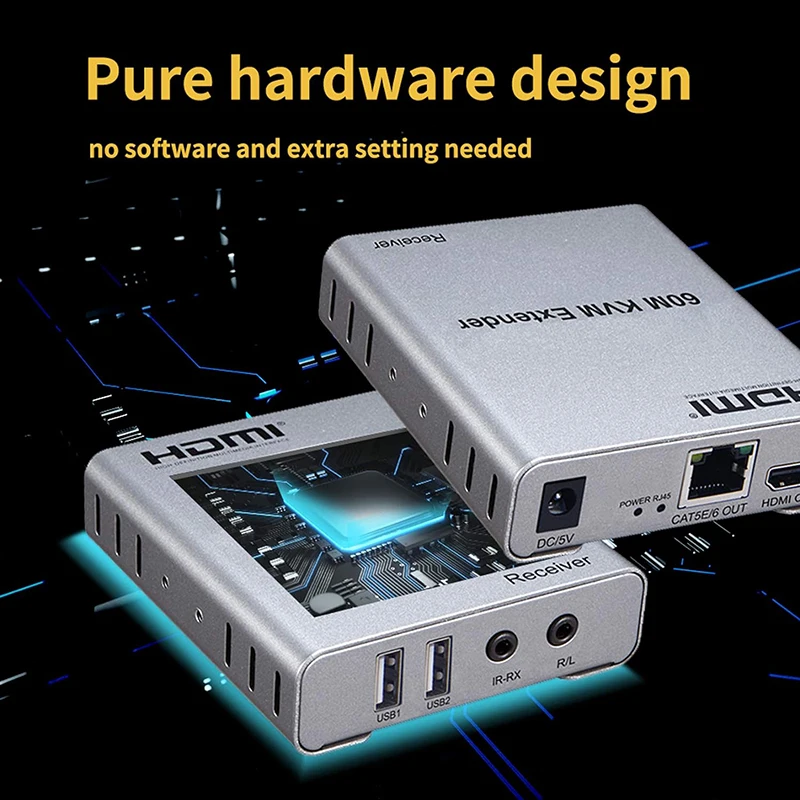 60M HDMI KVM Extender - 1080P Video Audio Ethernet Solution