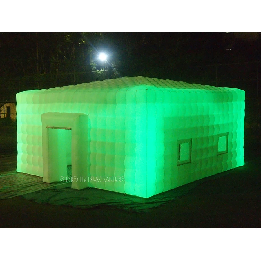 Big White Inflatable Nightclub with LED Lights - Perfect for Outdoor ...