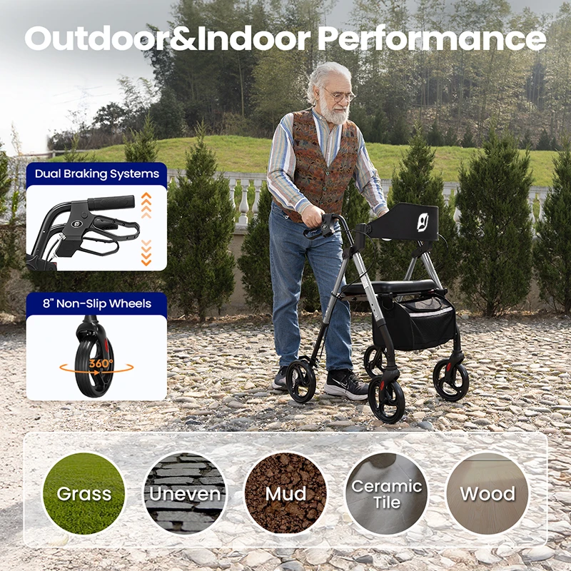Custom Folding Steel Walking Assist Device for Elderly