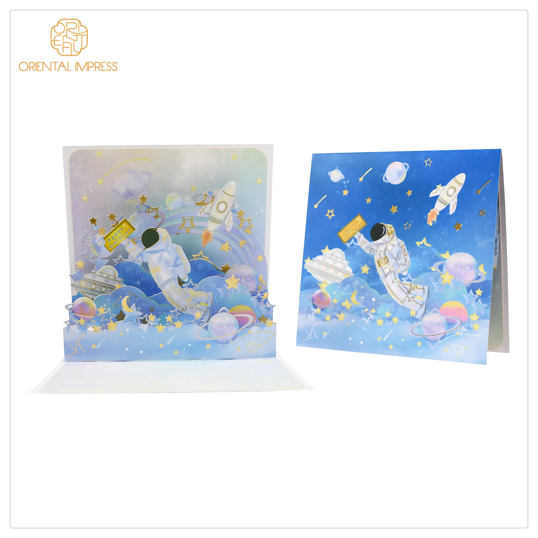 3d Aerospace Spaceman Happy Birthday Greeting Cards With Envelope - Buy ...