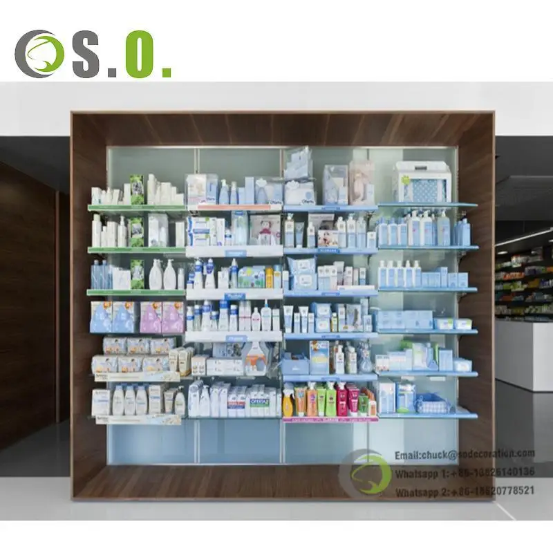 Customized Retail Pharmacy Store Interior Design Showcase Display ...