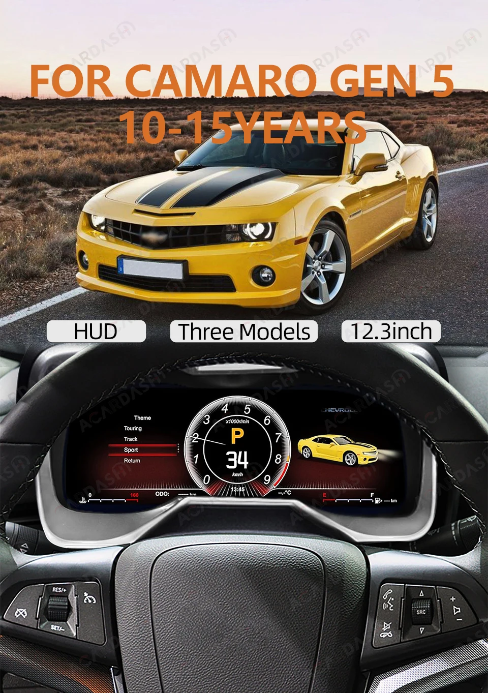 Acardash Gen 5th LCD Dashboard for Chevrolet Camaro 2010-2015