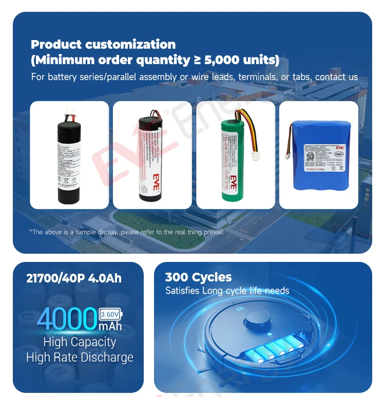 EVE 21700 40P Battery - 4000mah Power for Tools & Robots