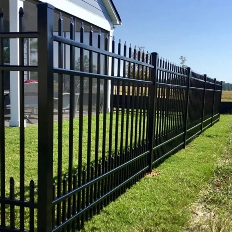 Wholesale 6ftx8ft garden black metal fences anti rust galvanized steel ...
