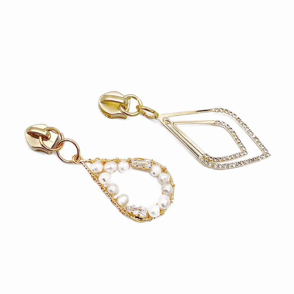 Luxury Rhinestones Zipper Puller - Shining Pearl Slider