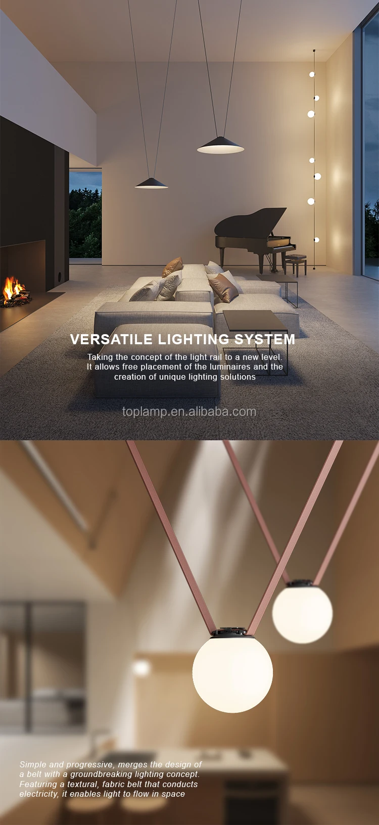 DGLUX 2024 Popular Product Track Belt 48v Room Home Decor Modern Glass ...