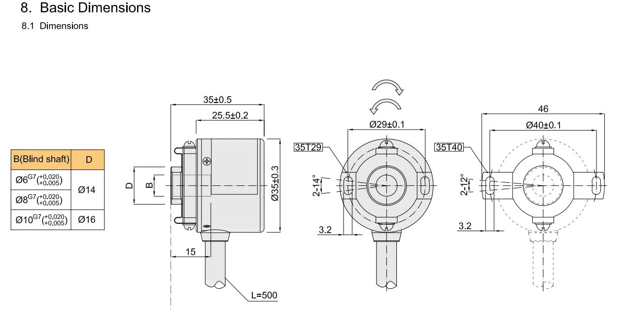 HENGXIANG K35 Series - Incremental Optical Rotary Encoders