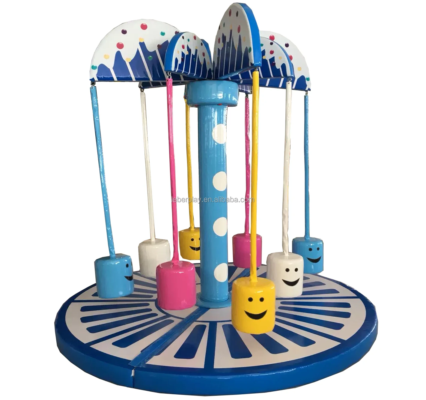 Customized Electric Coconut Tree Pastel Soft Play Indoor Carousel Swing ...