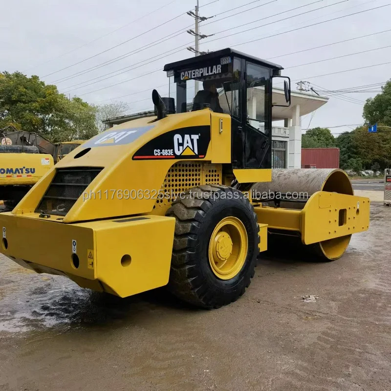 18 Ton Used Cat Cs683e Vibratory Smooth Drum Road Roller For Sale ...