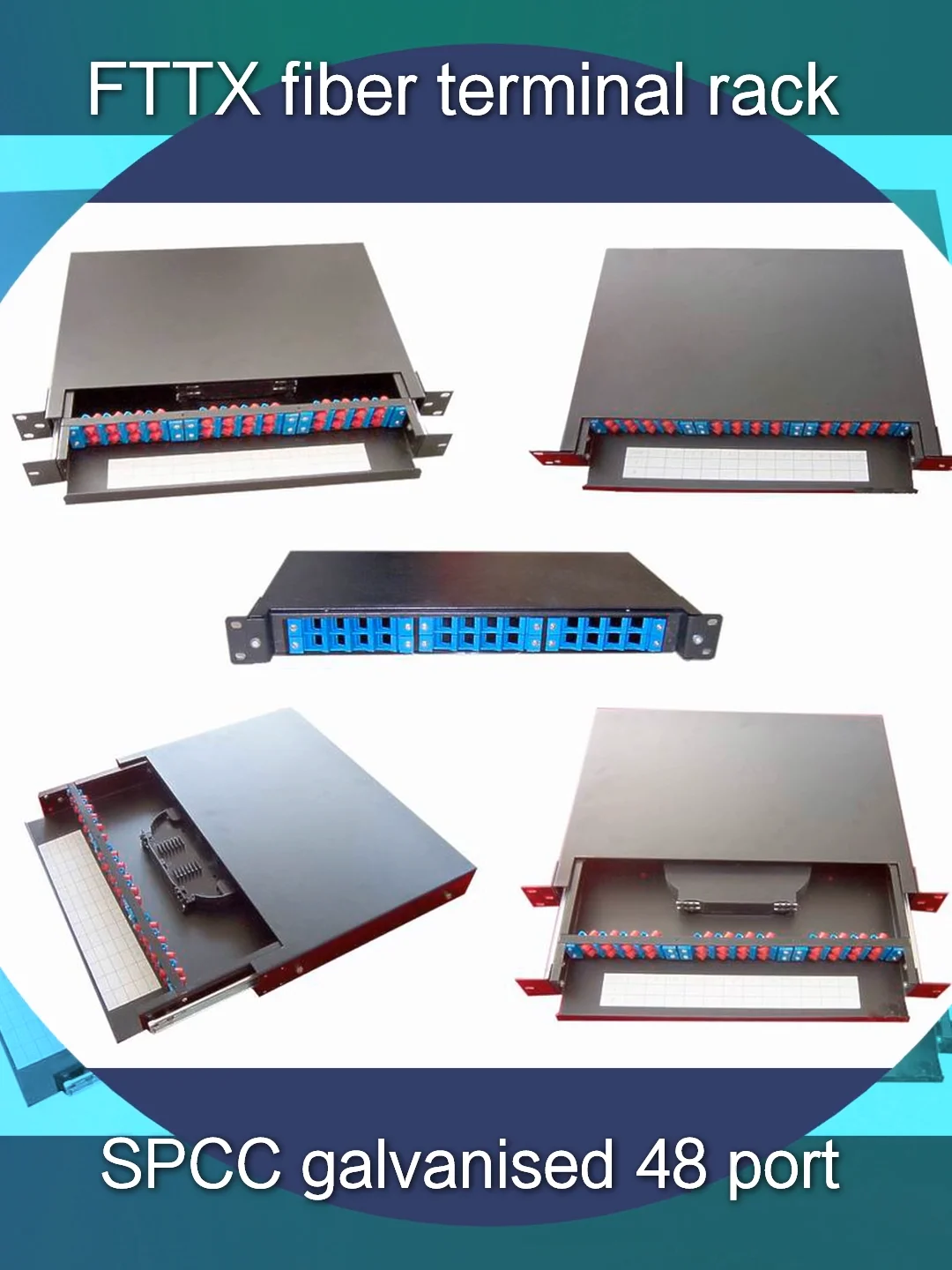 W-tel Optical Fiber Distribution Frame 12f 24f 48f 96f 144f Odf Cabinet ...