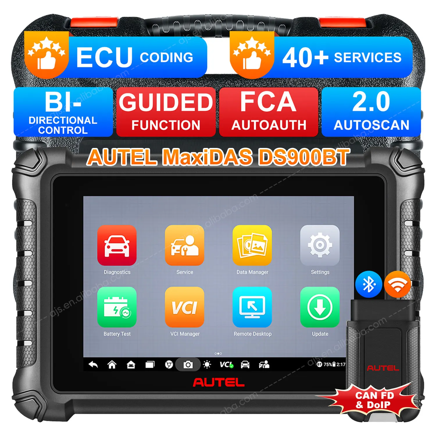 [US VERSION] Autel MaxiDAS DS900 BT Vehicle OBD2 Scanner Altar DS 900 ...
