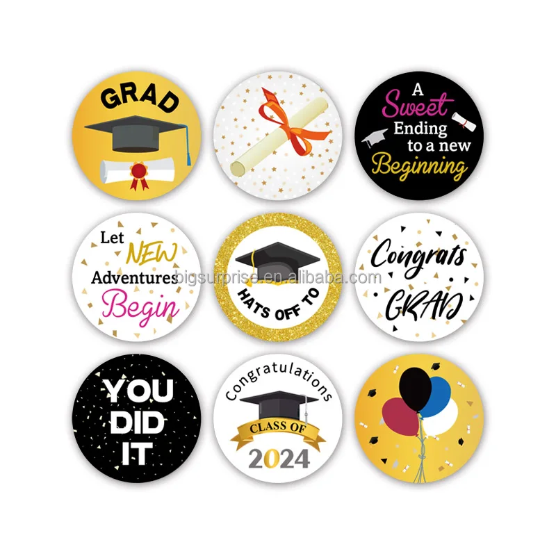 Graduation Circle Sticker Class Of 2024 Graduation Gift Tag Sticker ...