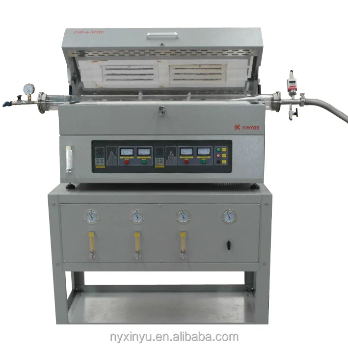 1200c Dual Heating Zone Vacuum Cvd Tube Furnace With Max Vacuum 10 Pa ...