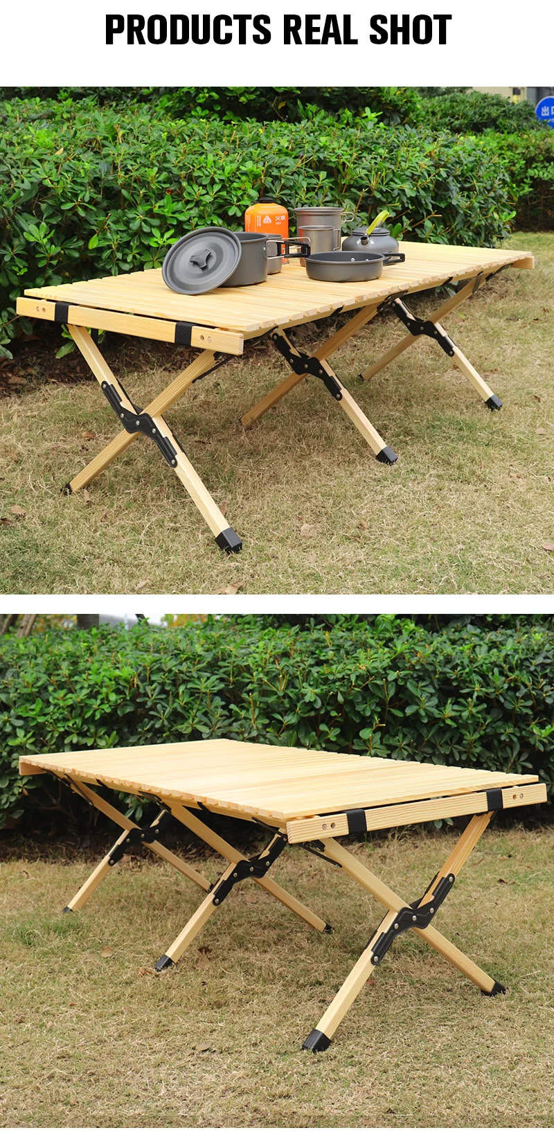 Folding Outdoor Wood Table - Perfect for Camping and Picnics