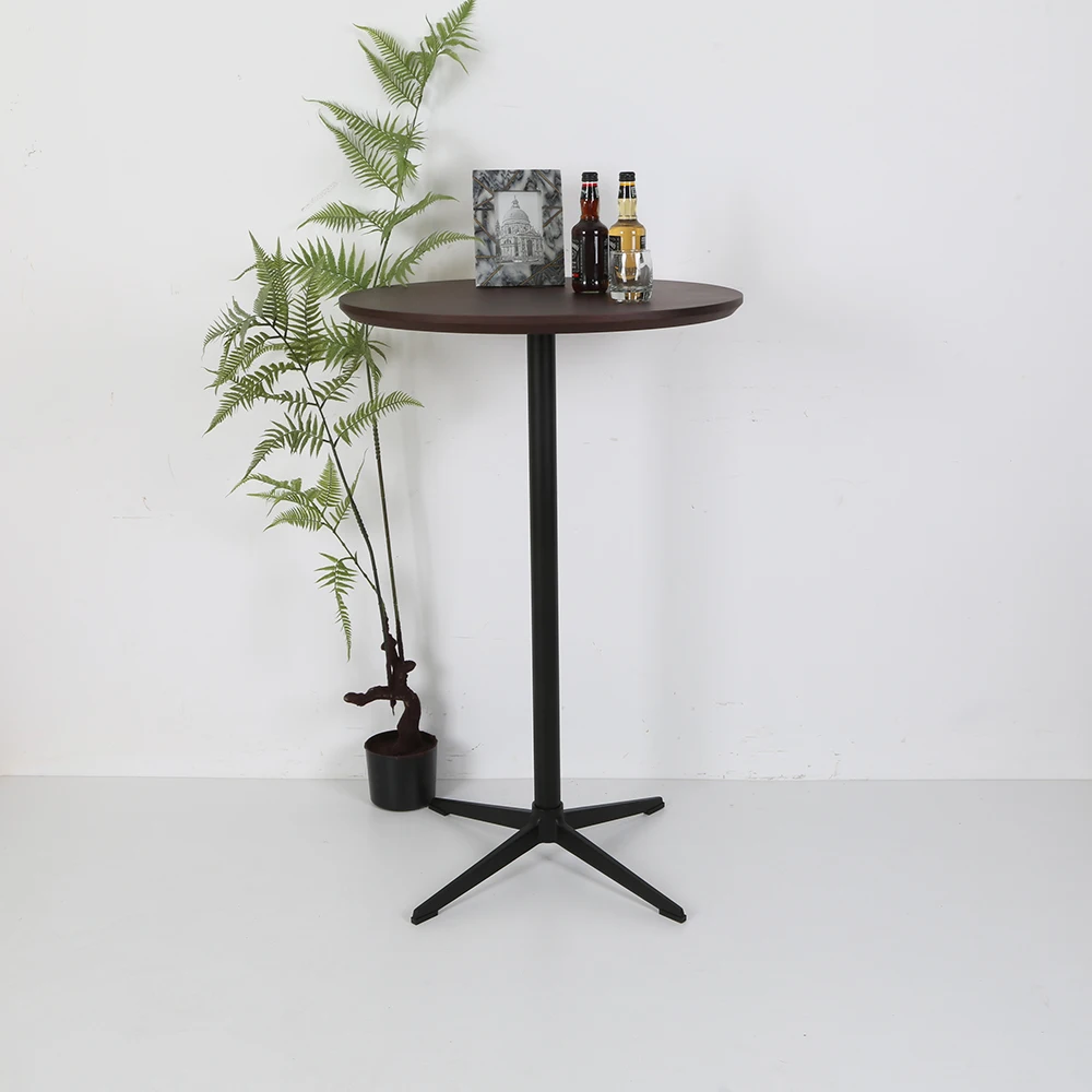 Night Club Bar Furniture Obsidian Pub Table Round Black Wooden Mdf Top ...