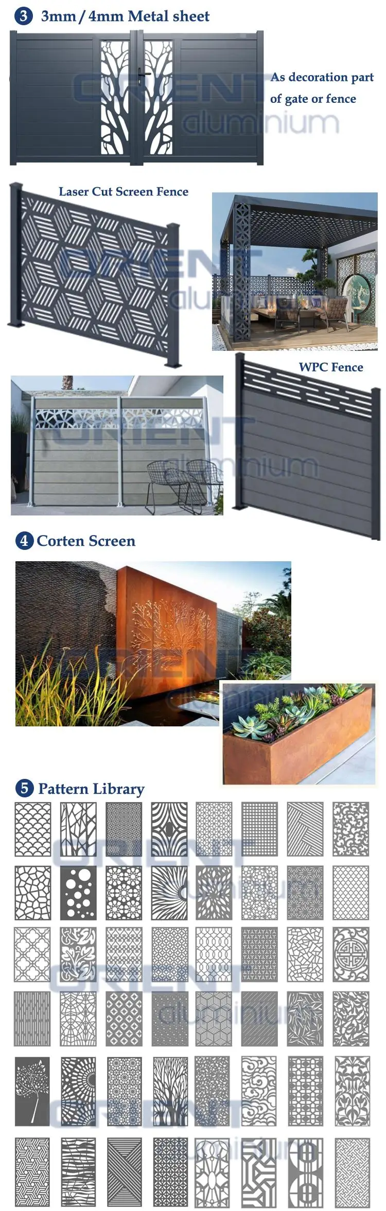 Hot Outdoor Metal Laser Cut Screen Fence Panels Homes And Garden ...