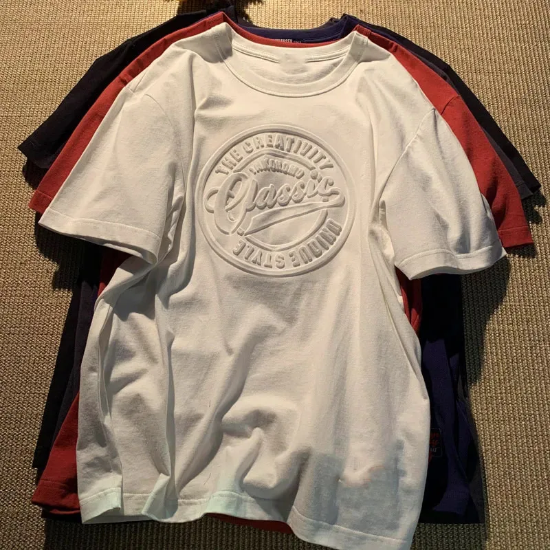 Custom Fashion 3d Three-dimensional Bump Embossed Tee 100% Cotton ...