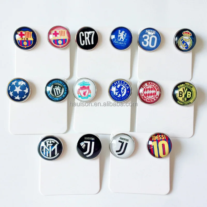 Custom Metal Europe Football Team Logo Club Round Brooch