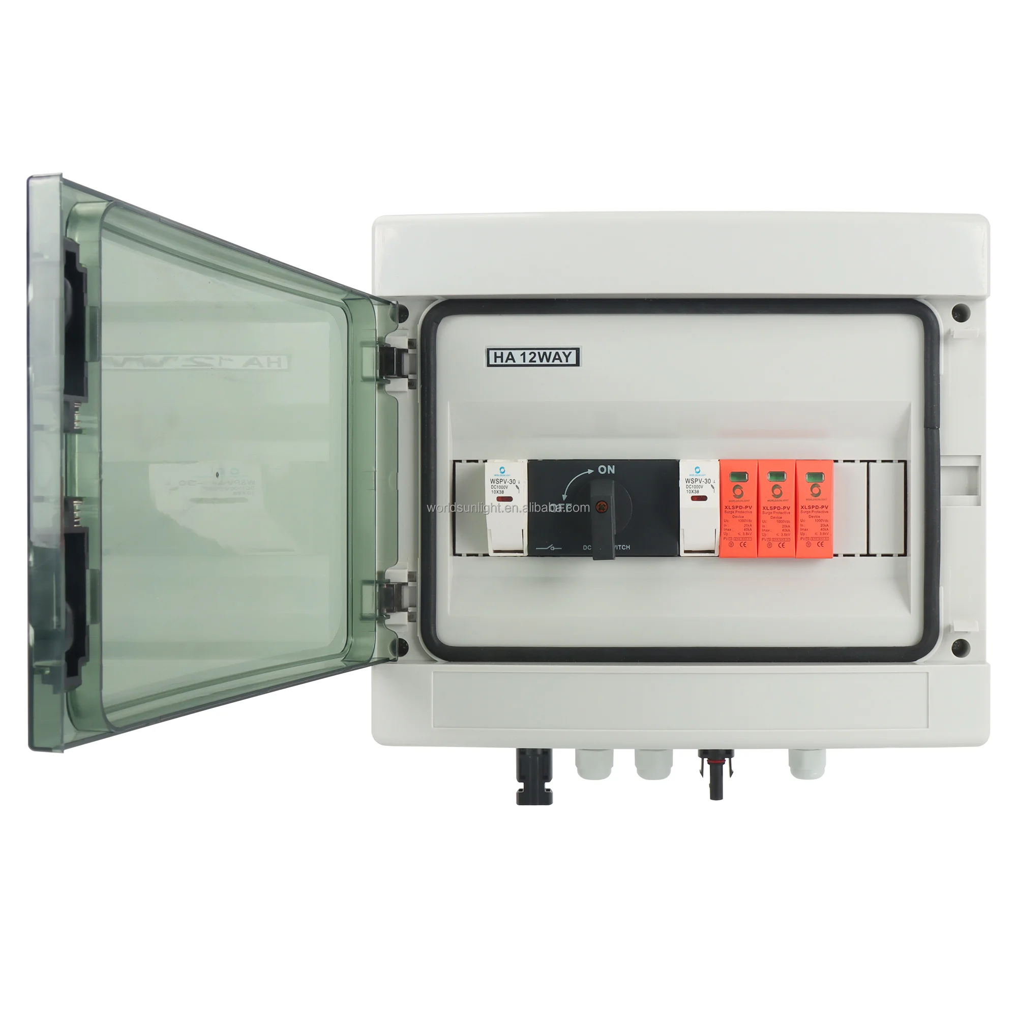 Worldsunlight WSDB-PV4/1 Solar PV Combiner Box - 4 IN 1 OUT