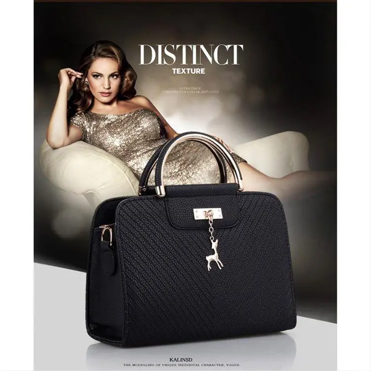 Pu Fawn Twill Iron Ring Handbag Shoulder Bag Luxury Female Handbag For ...