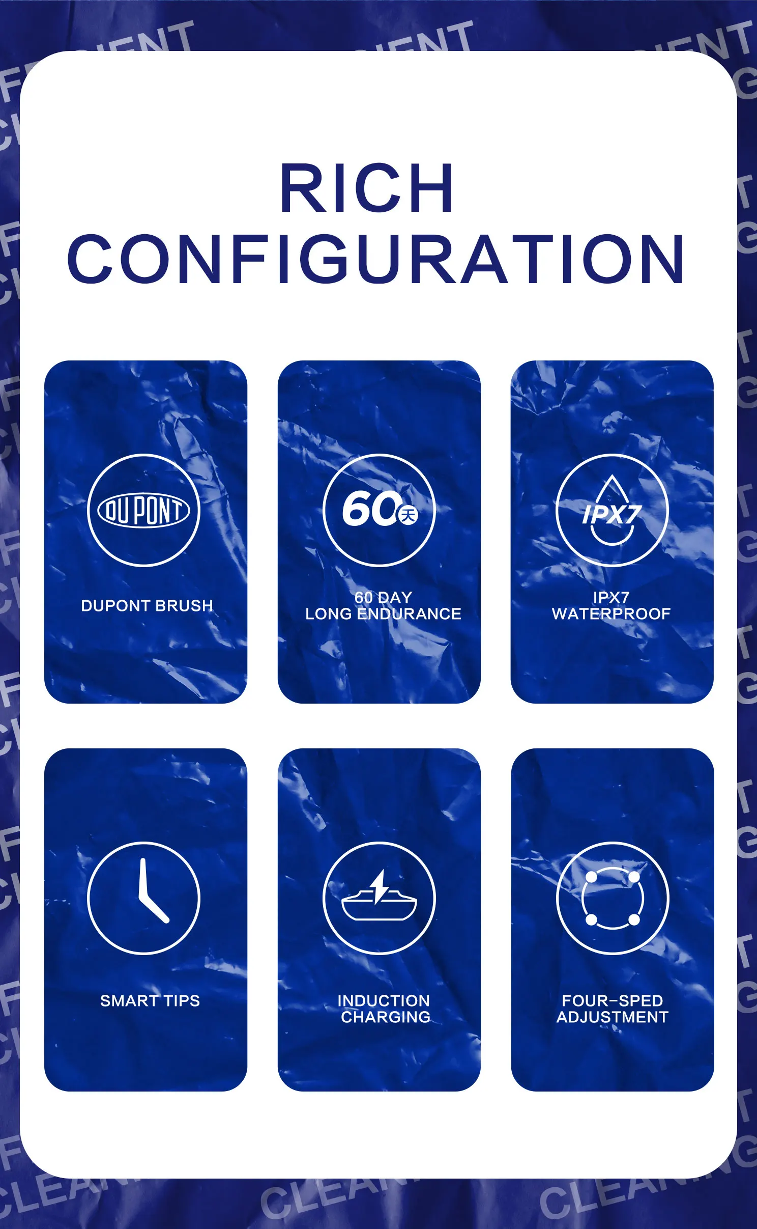 Waterproof Food Grade Smart Sonic Electric Toothbrush Rechargeable ...